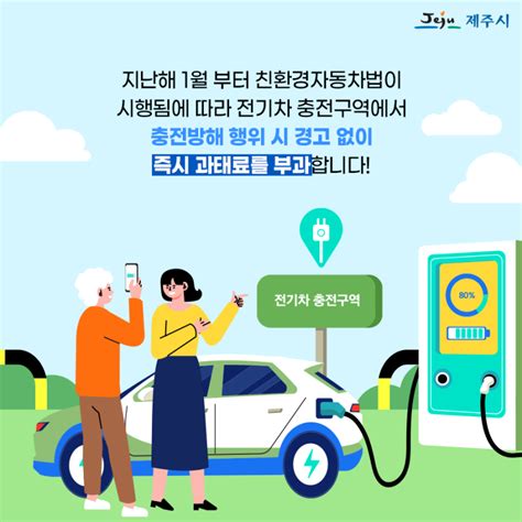 전기차 충전방해 행위 경고 없이 과태료 부과 제주특별자치도 제주시 웰로