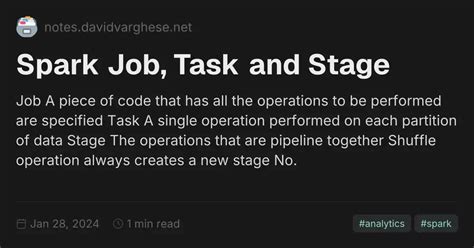 Spark Job Task And Stage