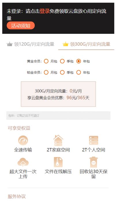 广东电信 15元300G天翼云盘定向流量包 长期 流星社区