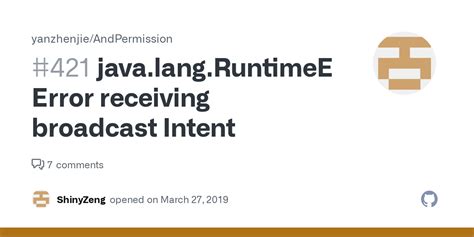 java lang runtimeexception error receiving broadcast intent · issue