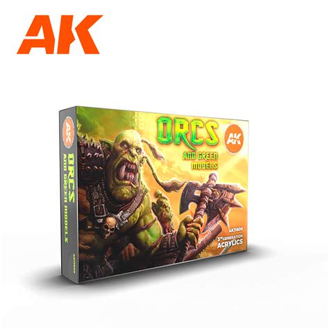Ak11600 Ak Interactive Набор акриловых красок Орки и зелёные модели Краски Ak