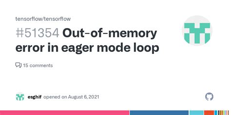 Out Of Memory Error In Eager Mode Loop · Issue 51354 · Tensorflow