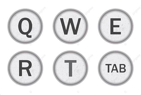 Typewriter Keys Qwert Letter Drawing Characters Vector Letter Drawing Characters Png And
