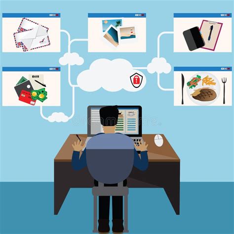 Technology Conceptcloud Computing And Information From Big Data Stock Vector Illustration Of