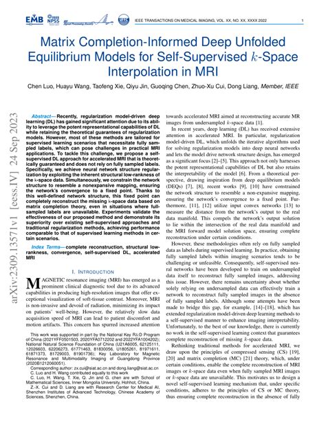 Pdf Matrix Completion Informed Deep Unfolded Equilibrium Models For Self Supervised K Space