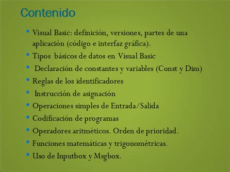 Introducción A Lenguaje De Programación Visual Basic