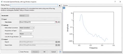Help Online Tutorials Univariate Spectral Density With Lag Window