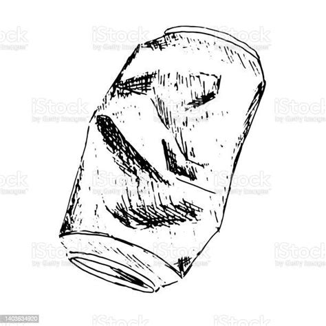 구겨진 항아리의 그림 쓰레기 스케치 손으로 그린 음료 캔 0명에 대한 스톡 벡터 아트 및 기타 이미지 0명 검은색 고풍스런 Istock