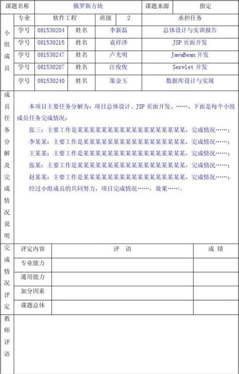 JAVA实训报告模板八篇 范文