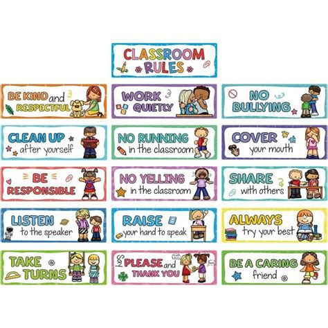 Temu｜16개의 프레임 없는 교실 규칙 카드 3 1 9 8인치 상호작용하는 사회적 거리두기 주제 제목 교실 장식