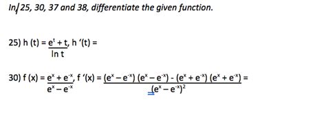 Solved In And Differentiate The Given Chegg