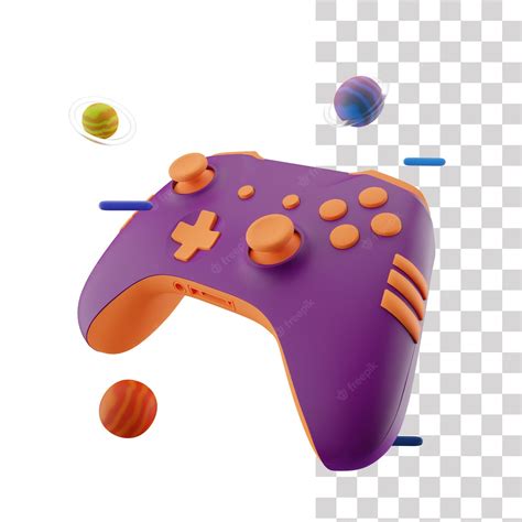 Premium Psd A Purple Game Controller With Planets And Planets On It