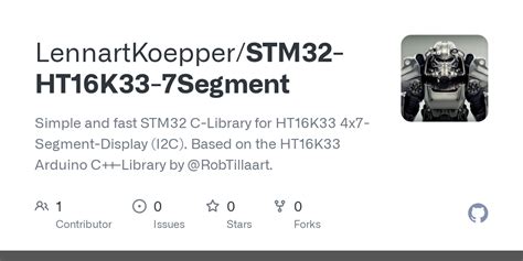 Github Lennartkoepperstm32 Ht16k33 7segment Simple And Fast Stm32 C Library For Ht16k33 4x7