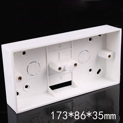Two 86 Double Junction Box White PVC Surface Mount Vicedeal