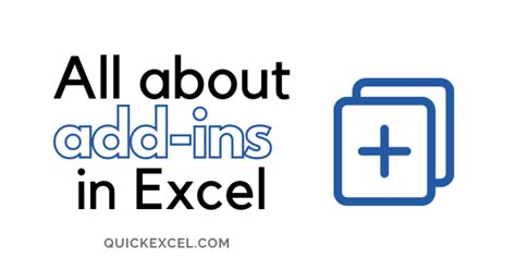 What Are Add Ins Useful Microsoft Excel Add Ins Quickexcel