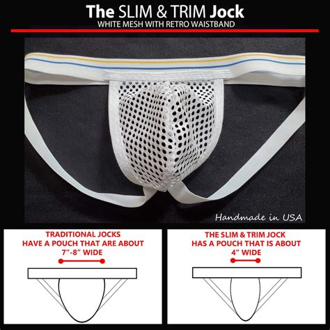 Retro Slim White Mesh Jockstrap Jock Athletic Supporter White See