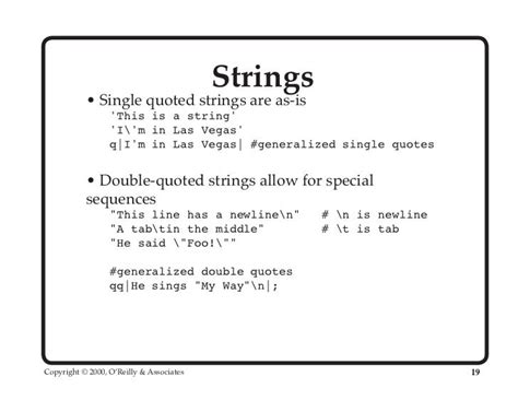 strings single quoted strings
