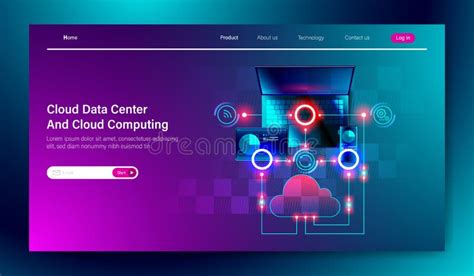 Vector Of Cloud Data Center Cloud Computing Technology Isometric Design Network Configuration