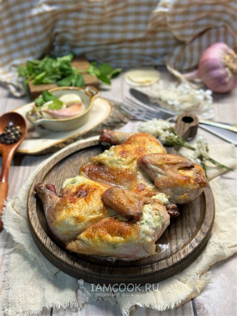 Курица в духовке с творожным сыром — рецепт с фото пошагово