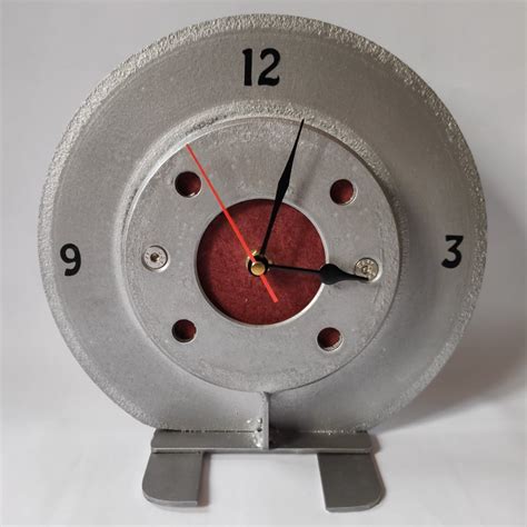 Desktop Brake Disc Clock In Red Reclaimed Car Folksy