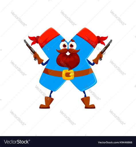 Cartoon Multiplication Sign Pirate And Corsair Vector Image