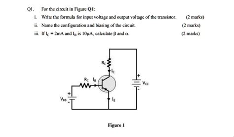 Solved Q1 For The Circuit In Figure Q1 I Write The Formula For