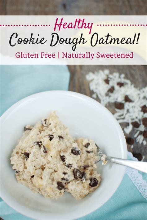 Healthy Cookie Dough Oatmeal With Chocolate Chips And Coconut