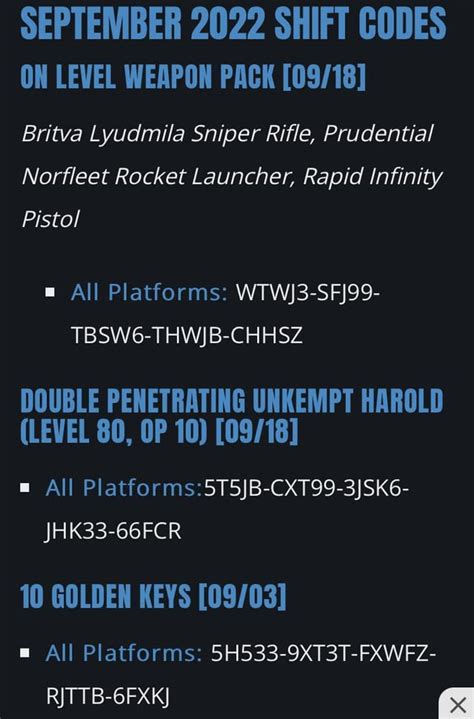 918 Shift Codes Rborderlands2
