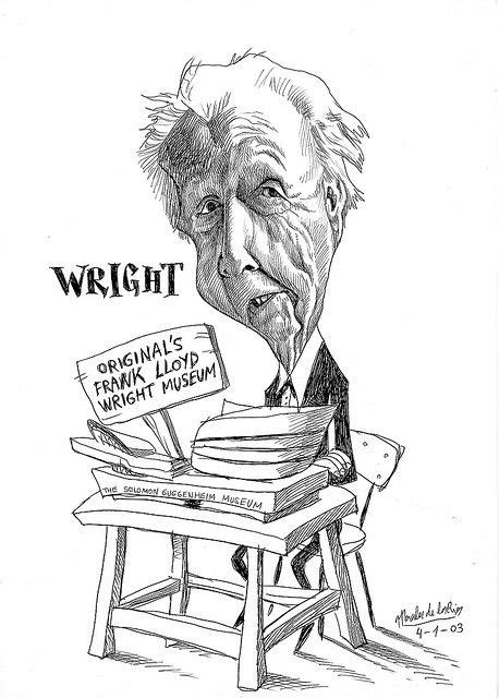 Wright Frank Lloyd Caricature Lloyd Sketches