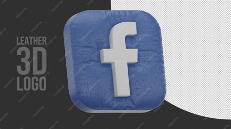 Надутый 3d логотип Facebook с реалистичной текстурой кожи справа вверху Премиум Psd Файл