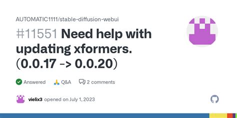 Need Help With Updating Xformers AUTOMATIC Stable Diffusion Webui