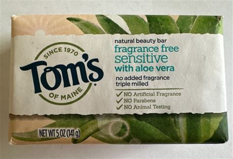 Toms Of Maine Fragrance Free Sensitive Natural Beauty Bar Soap 5 Oz