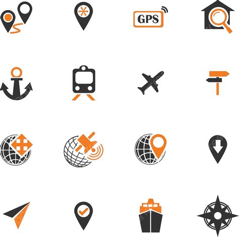 Navigation Icon Set Pointer Location Illustration Vector Pointer Location Illustration Png