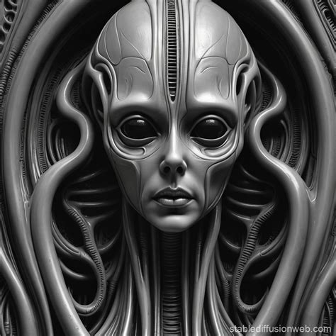Topology Hr Giger Weird Abstract Texture Grayscale Prompts Stable