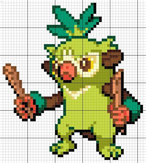 Thwackey Pokemon Pixel Art Pattern Turtwig Pixel Art Grookey Pixel Art Pokémon Pixel Art