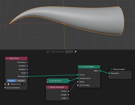 Geometry Nodes Spline Parameter Not Working With Set Curve Radius
