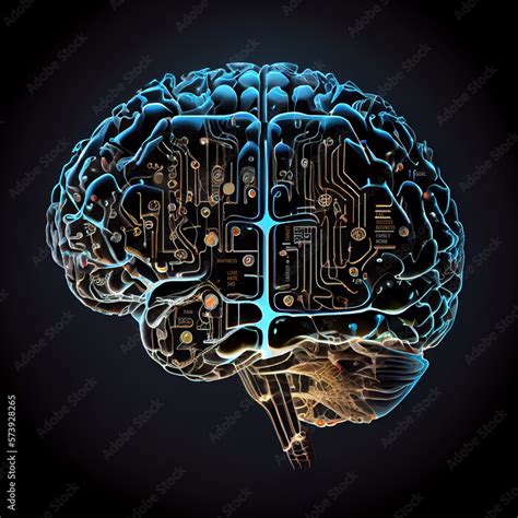Brain Low Poly Abstract Digital Human Brain Neural Network Iq Testing Artificial