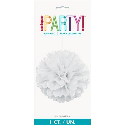 Hanging Fluffy Ball 40cm White Party Time Online