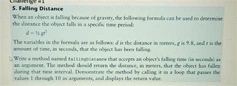 Solved Falling DistanceWhen An Object Is Falling Because Of Chegg Com