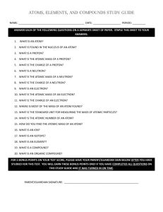Atomic Structure Worksheet