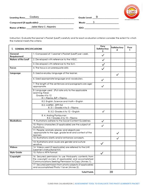 Cookery9 W3 Validation Form Pdf Learning Critical Thinking