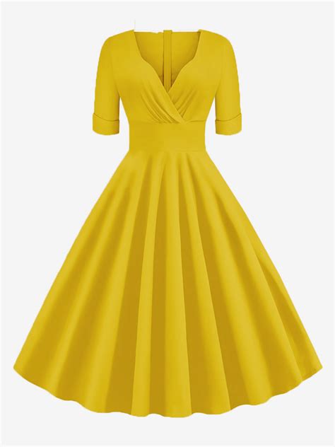 Vintage Dress S Audrey Hepburn Style Red Layered Short Sleeves