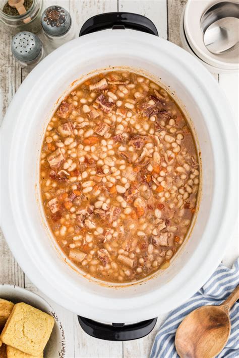 Slow Cooker Bean And Bacon Soup Campbells Copycat The Magical Slow