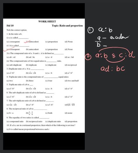 The Compound Ratio Of Two Equal Ratios Is Ratio Filo