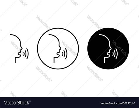 Voice Recognition Icon Set Speak Control Vector Image