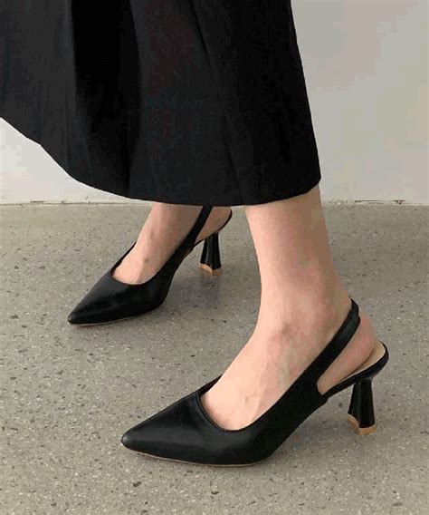 기본템 하객룩추천👰 3color 베이직 가죽 스틸레토밴딩 여성구두 슬링백 힐 하이힐 7cm 하객룩 오피스룩 데이트룩 기본 구두 힐 에이블리