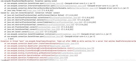Idea连接mongodb报commongodbmongosocketopenexception Exception Opening