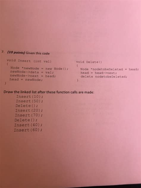 Solved Void Insert Int Val Node Newnode New Node