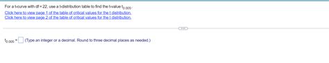 Solved For A T Curve With Df Use A T Distribution Chegg Com