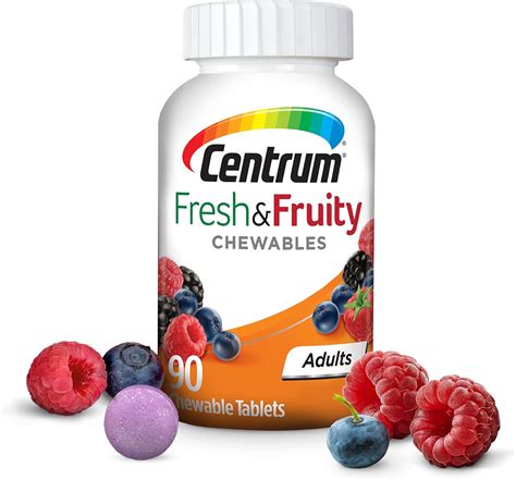 Centrum Adults Fresh And Fruity Chewables Multivitamin Multimineral Supplement 90 Ct Mixed
